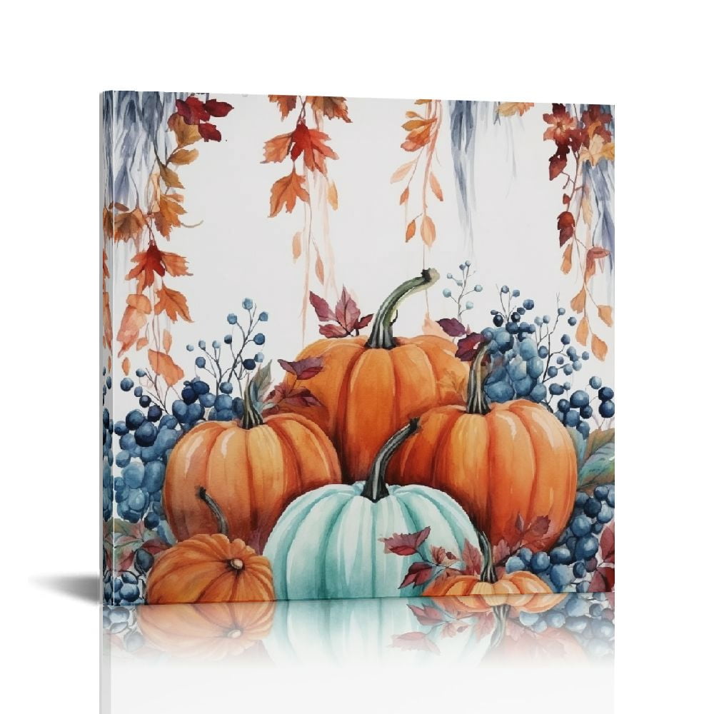 Farmhouse Autumn Pumpkins Pumpkin Canvas Wall Art Oil Painting Picturs ...