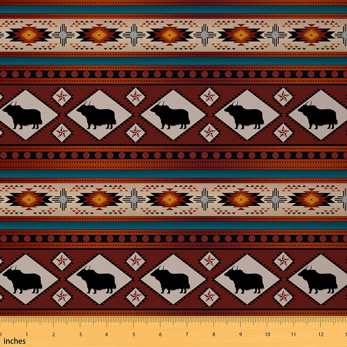 Farmhouse Aztec Fabric By The Yard,Tribal Arrow Upholstery Fabric ...