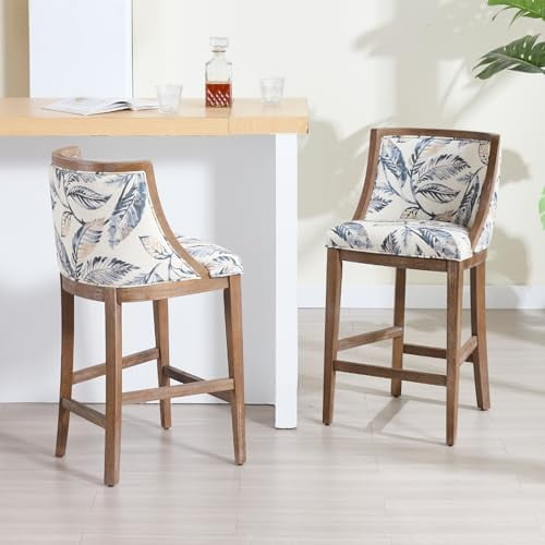 Farmhouse Bar Stools Set of 2, 26” Rustic Counter Height Bar Stools ...