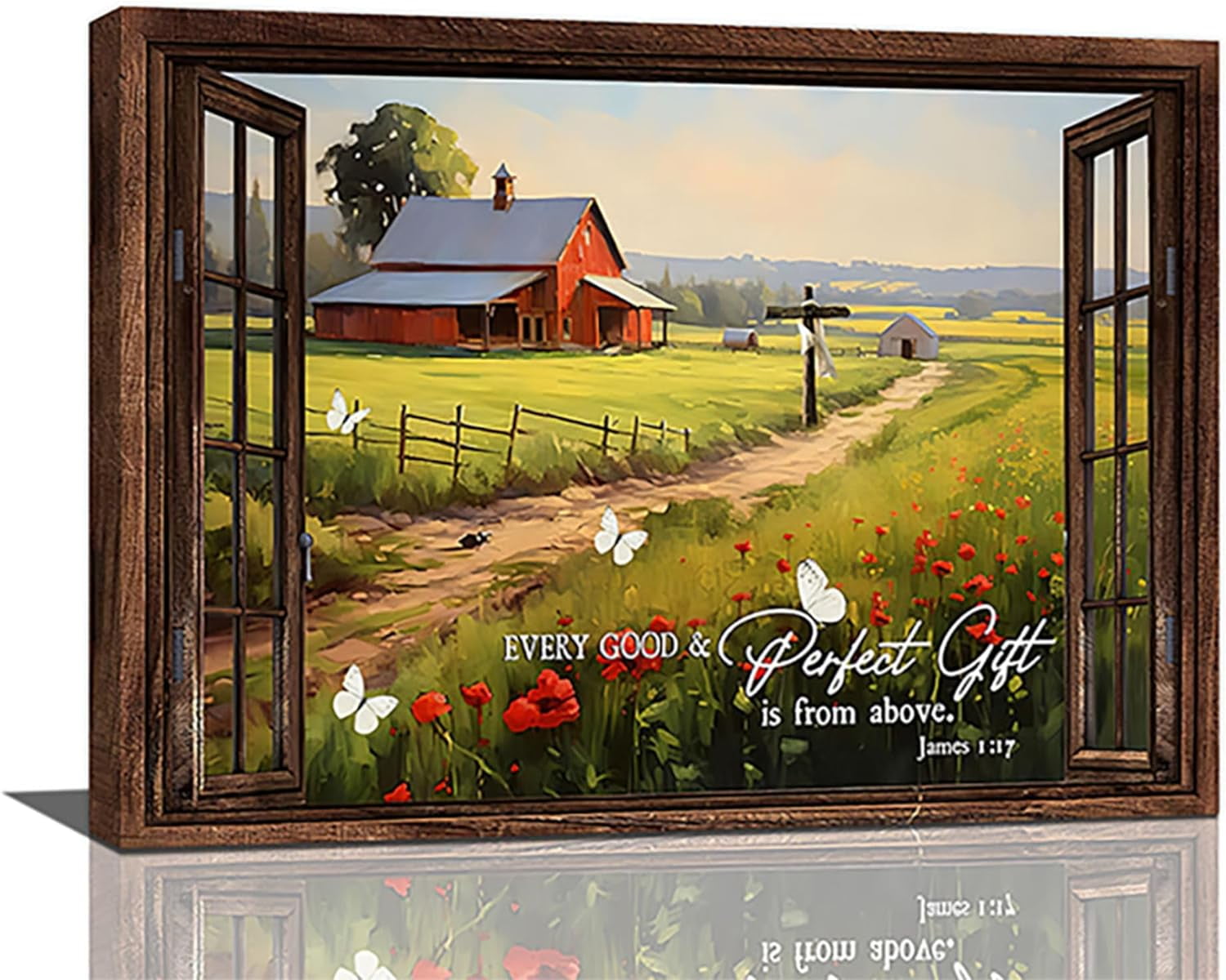 Farmhouse Barn Wall Art Christian Farm Scenery Pictures Motivational ...