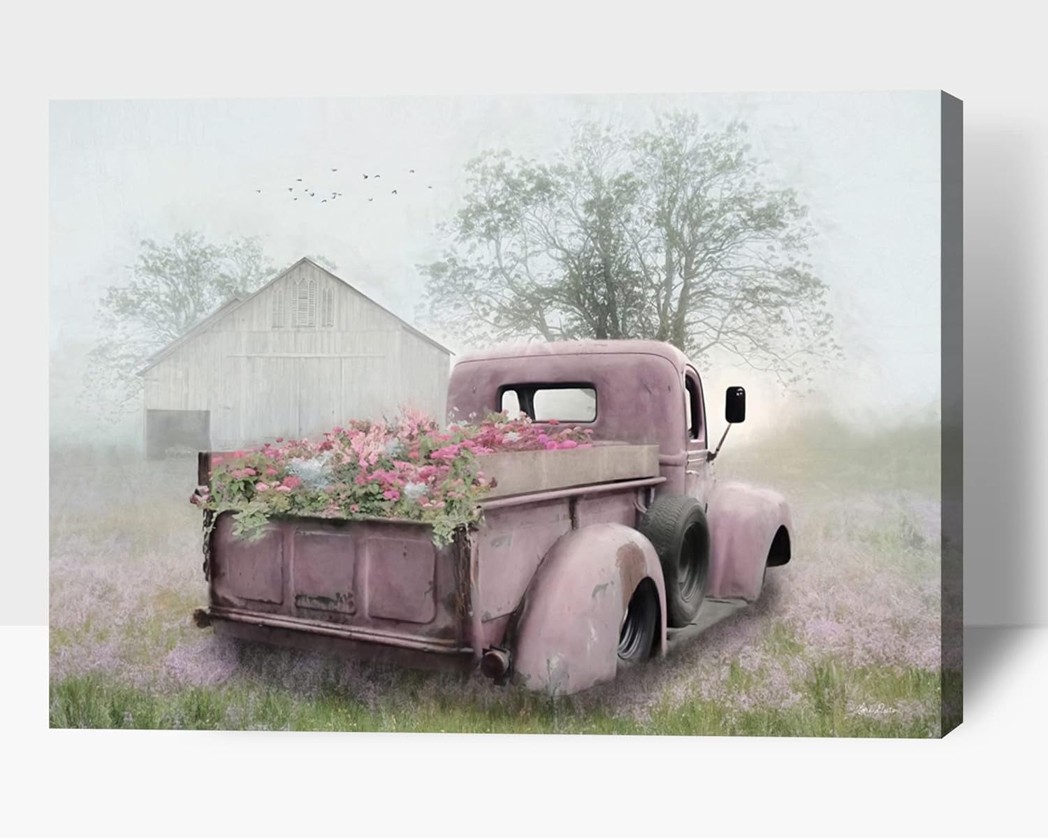 Farmhouse Barn Wall Art, Old Truck Wall Art, Rustic Farmhouse Canvas ...