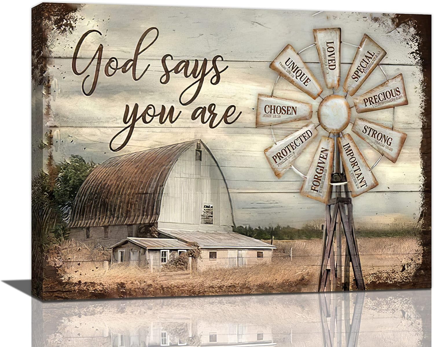 Farmhouse Barn Wall Art Rustic Country Barn Windmill Pictures Wall ...