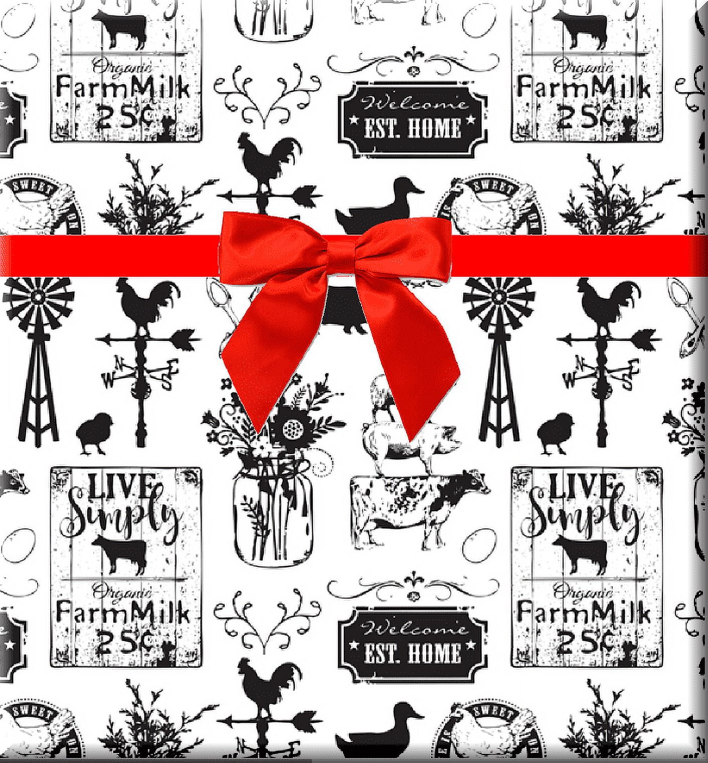 Farmhouse Barnyard Specialty Gift Wrapping Paper Premium Specialty 15Ft ...