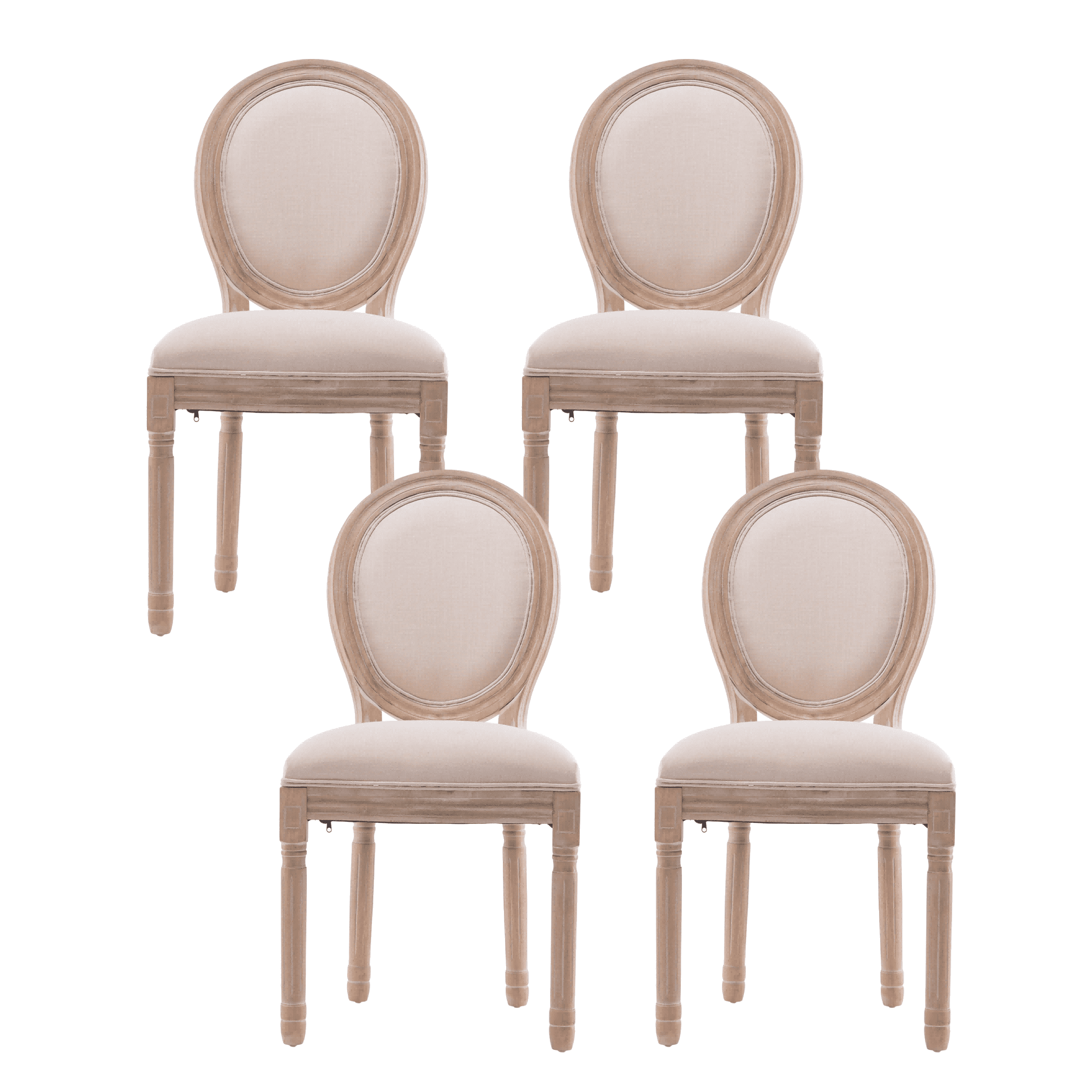 Farmhouse Barstools, Antique Painting Linen Fabric Side Chair, Leisure ...