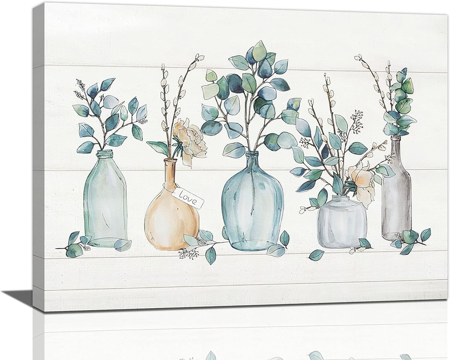 Farmhouse Bathroom Botanical Flower Wall Art Floral Bathroom Pictures Wall Decor Bottles and ...