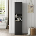 Farmhouse Bathroom Cabinet with 2 Doors, 67" Tall Slim Freestanding ...