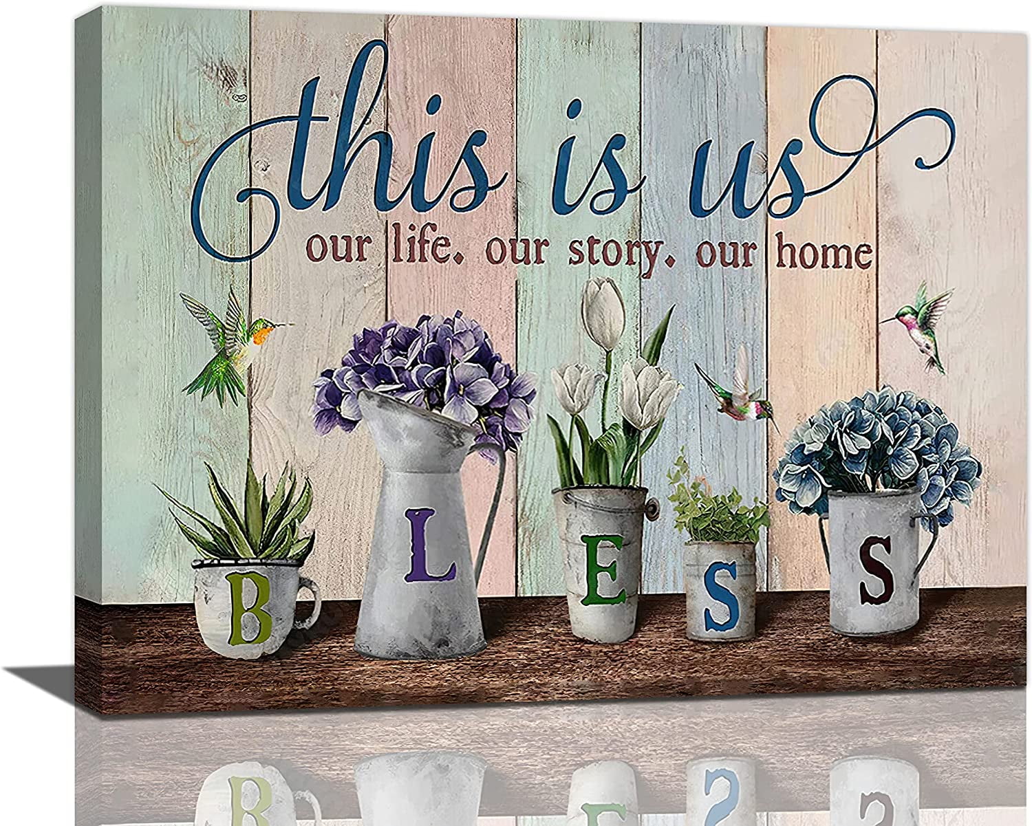 Farmhouse Bathroom Decor Rustic Floral Wall Art Bathroom Pictures ...