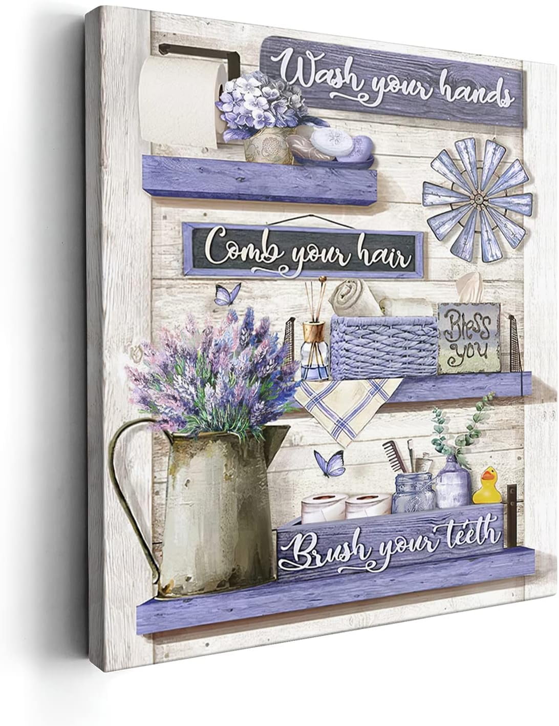 Farmhouse Bathroom Decor Wall Art Cute Bathroom Sign Poster Country ...