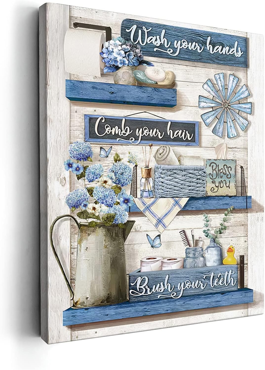 Farmhouse Bathroom Decor Wall Art Cute Bathroom Sign Poster Country ...