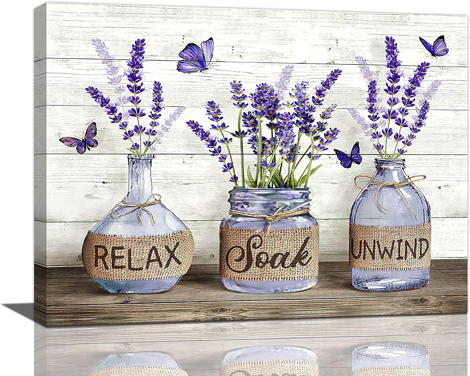 Farmhouse Bathroom Decor Wall Art Purple Lavender Bathroom Pictures for ...