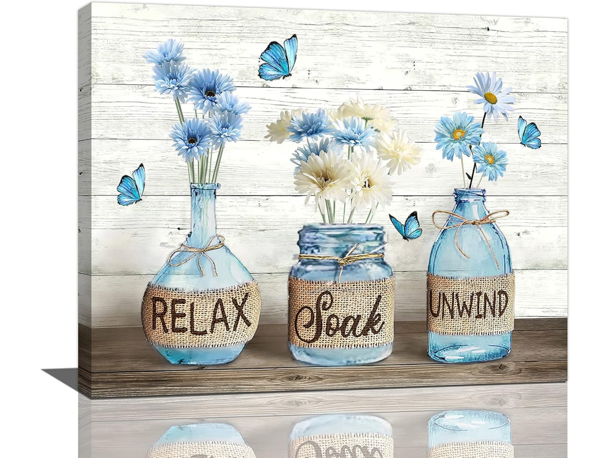 Farmhouse Bathroom Decor Wall Art Rustic Botanical Bathroom Pictures ...