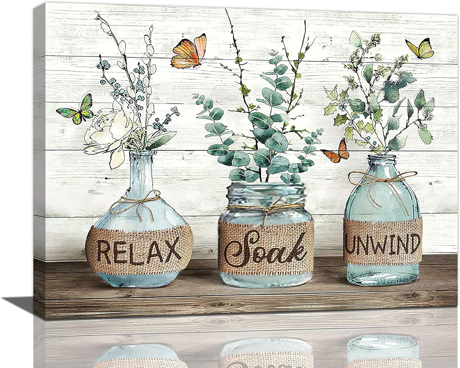 Farmhouse Bathroom Decor Wall Art Rustic Botanical Bathroom Pictures ...