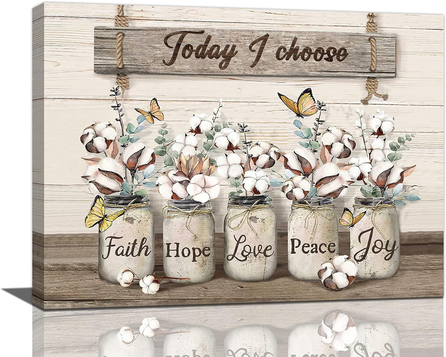 Farmhouse Bathroom Floral Wall Art Country Cotton Pictures Wall Decor ...