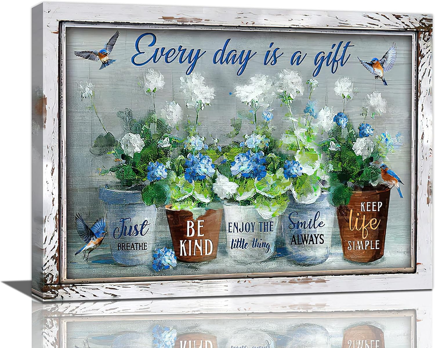 Farmhouse Bathroom Flower Decor Wall Art Every Day Is A Gift ...