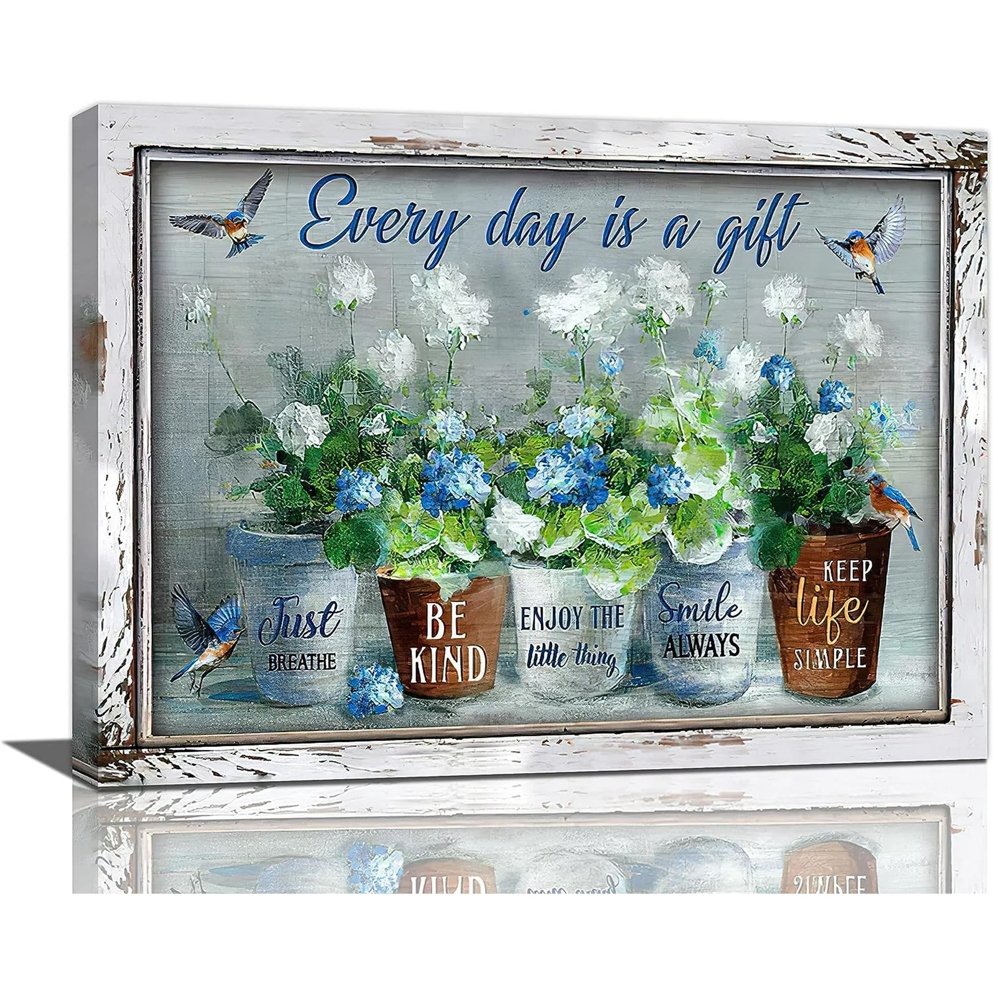 Farmhouse Bathroom Flower Decor Wall Art Every Day Is A Gift ...