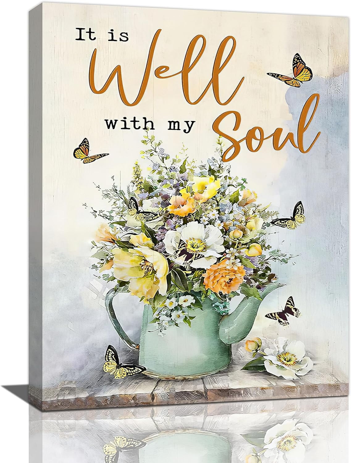 Farmhouse Bathroom Wall Art Christian Flower Bible Verse Butterfly ...