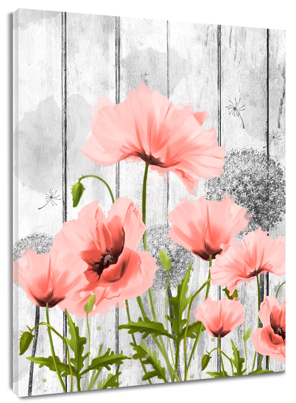 Farmhouse Bathroom Wall Art Decor Pink Flower Dandelion Picture Home ...
