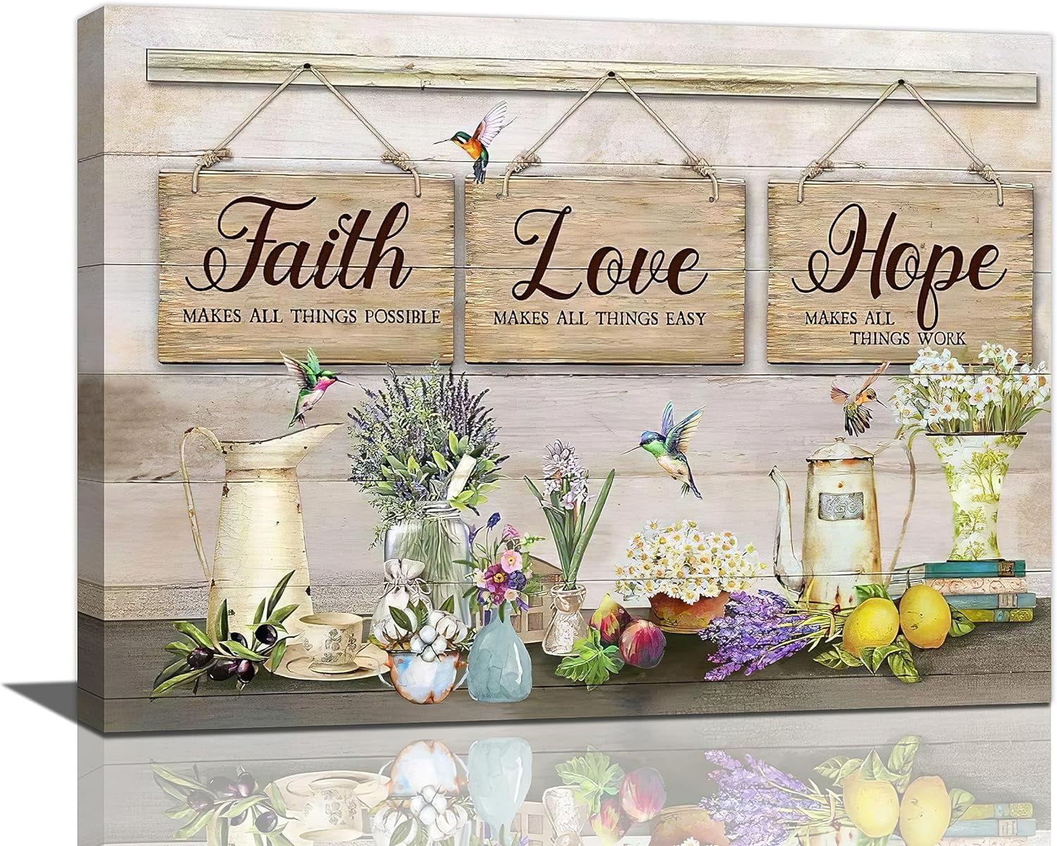 Farmhouse Bathroom Wall Art Kitchen Flower Butterfly Bible Verse ...
