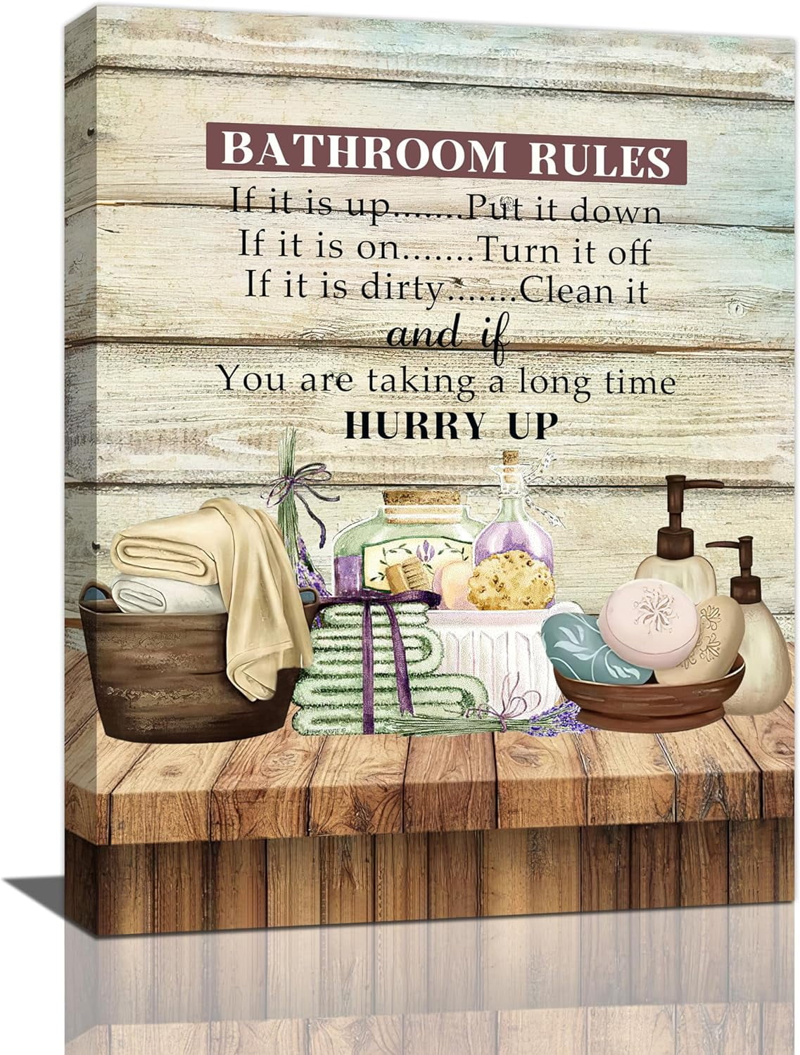 Farmhouse Bathroom Wall Art Bathroom Pictures Wall Decor Bathroom Rules ...