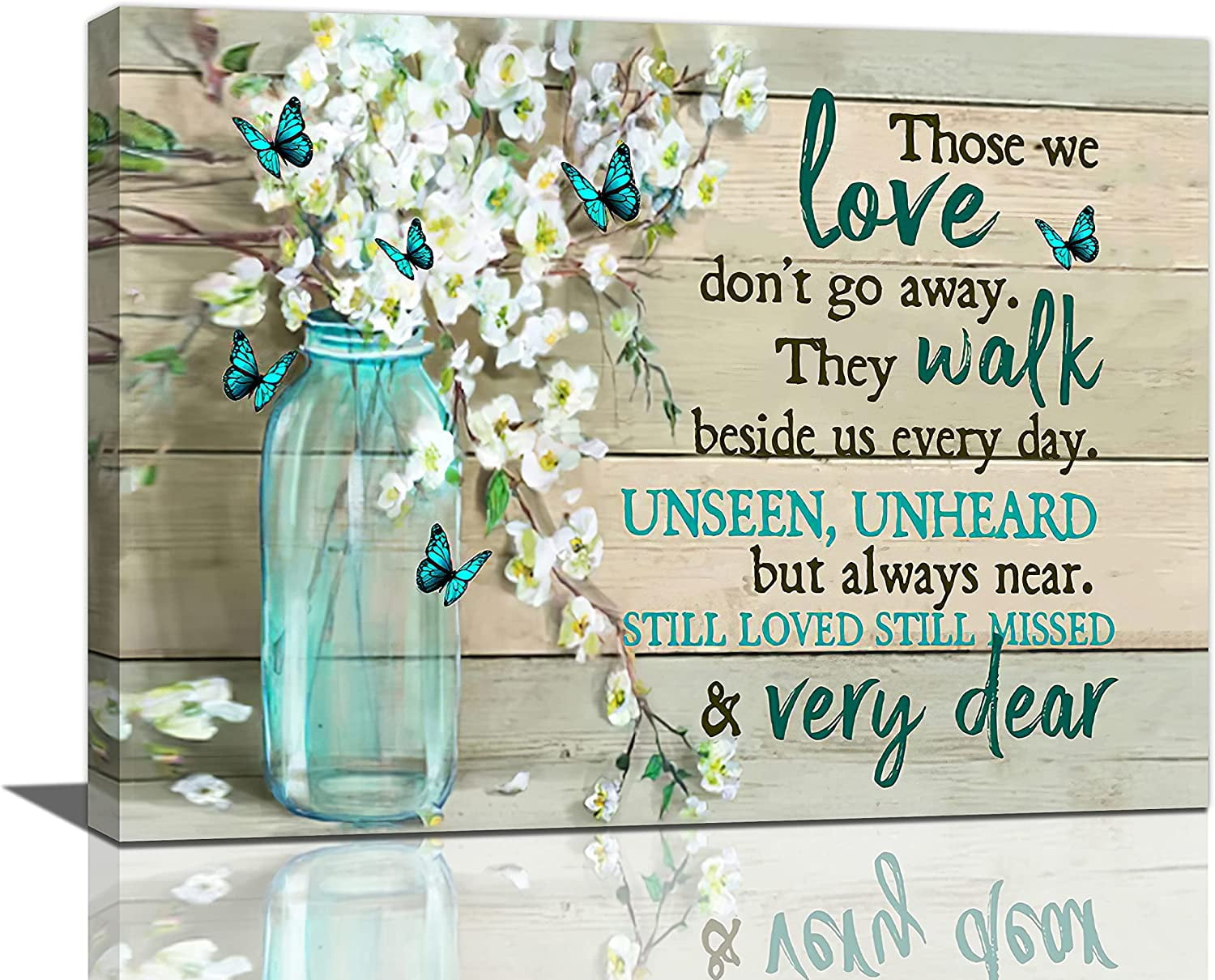Farmhouse Bathroom Wall Art Rustic Teal Bathroom Floral Butterfly ...