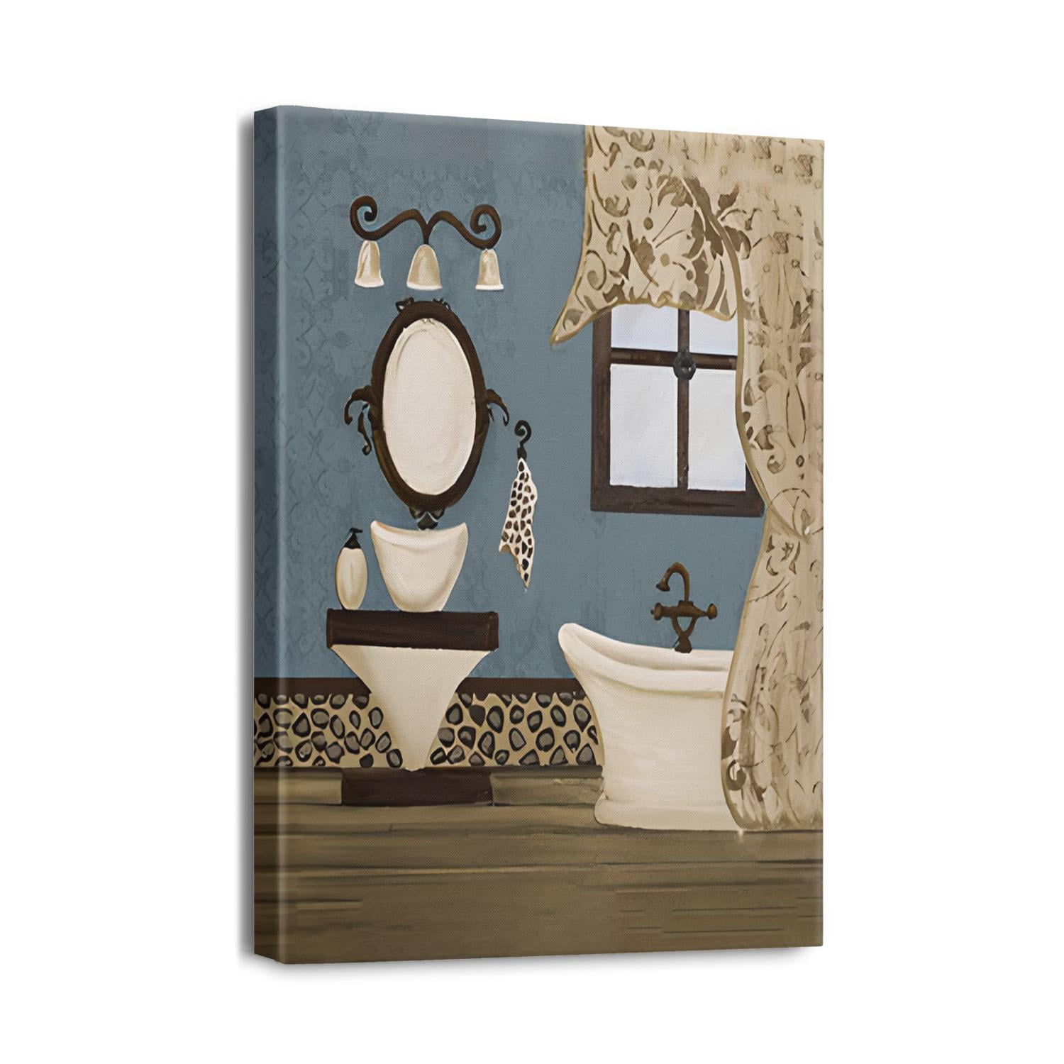 Farmhouse Bathroom Wall Decor Poster Rustic 12x16 in Dragonfly, Flower ...