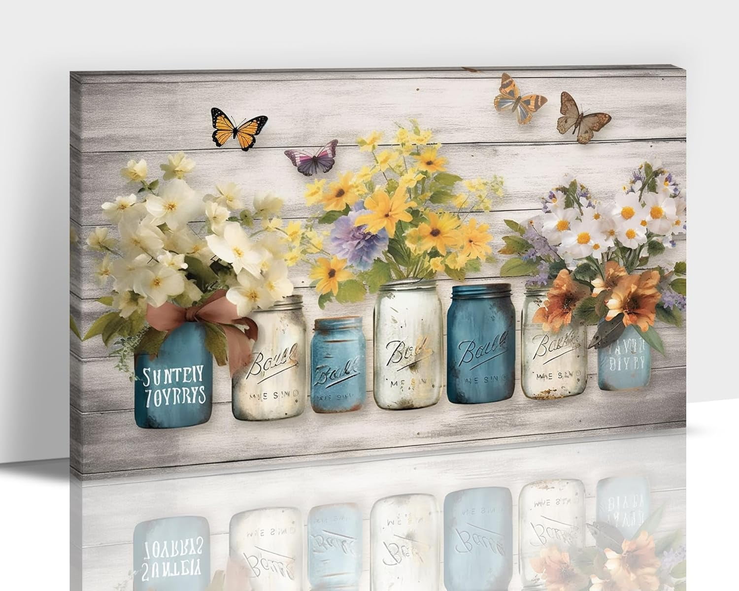 Farmhouse Bathroom Wall Decor Rustic Bathroom Wall Art, Cotton Canvas ...