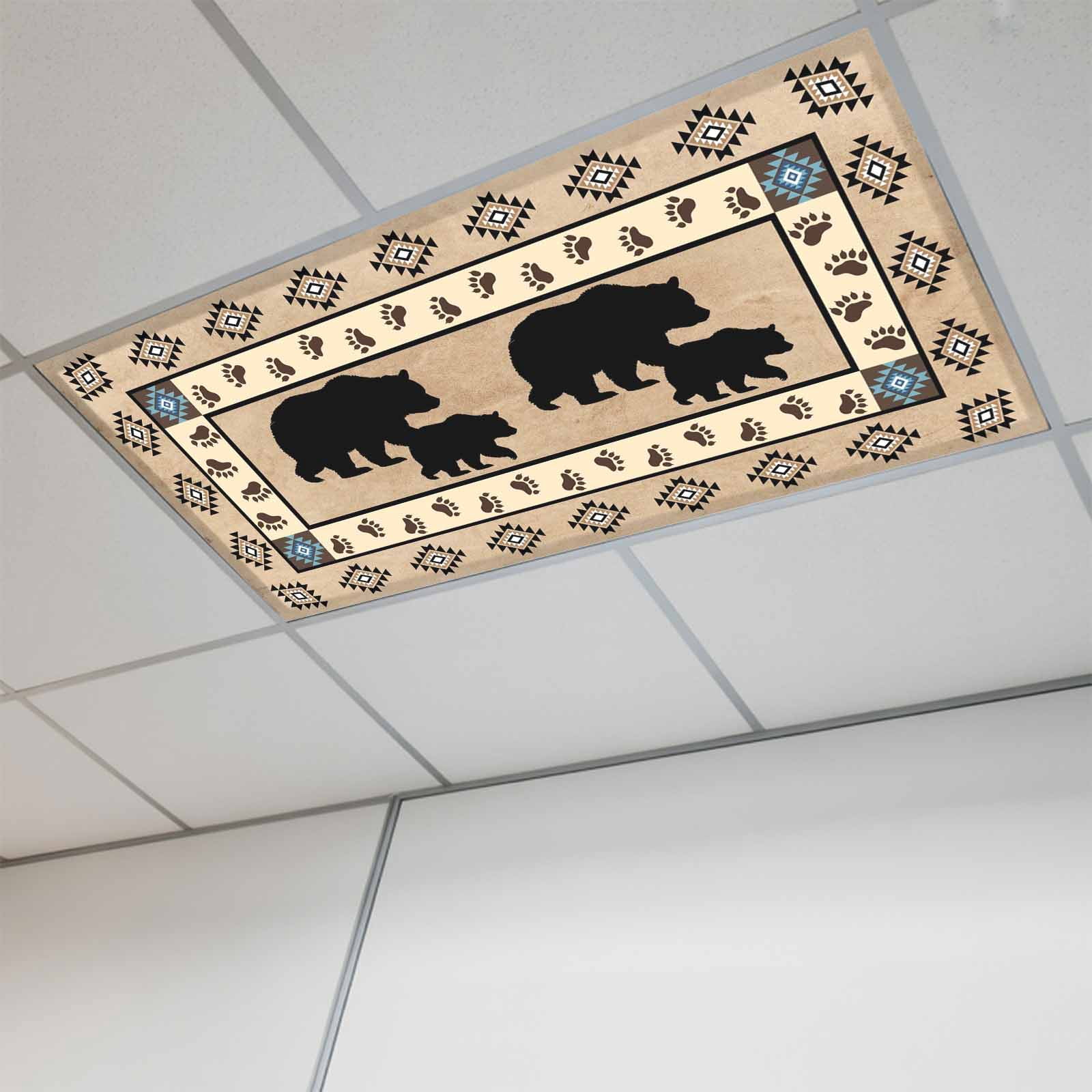 Farmhouse Bear Magnetic Fluorescent Light Covers for Ceiling Lights ...