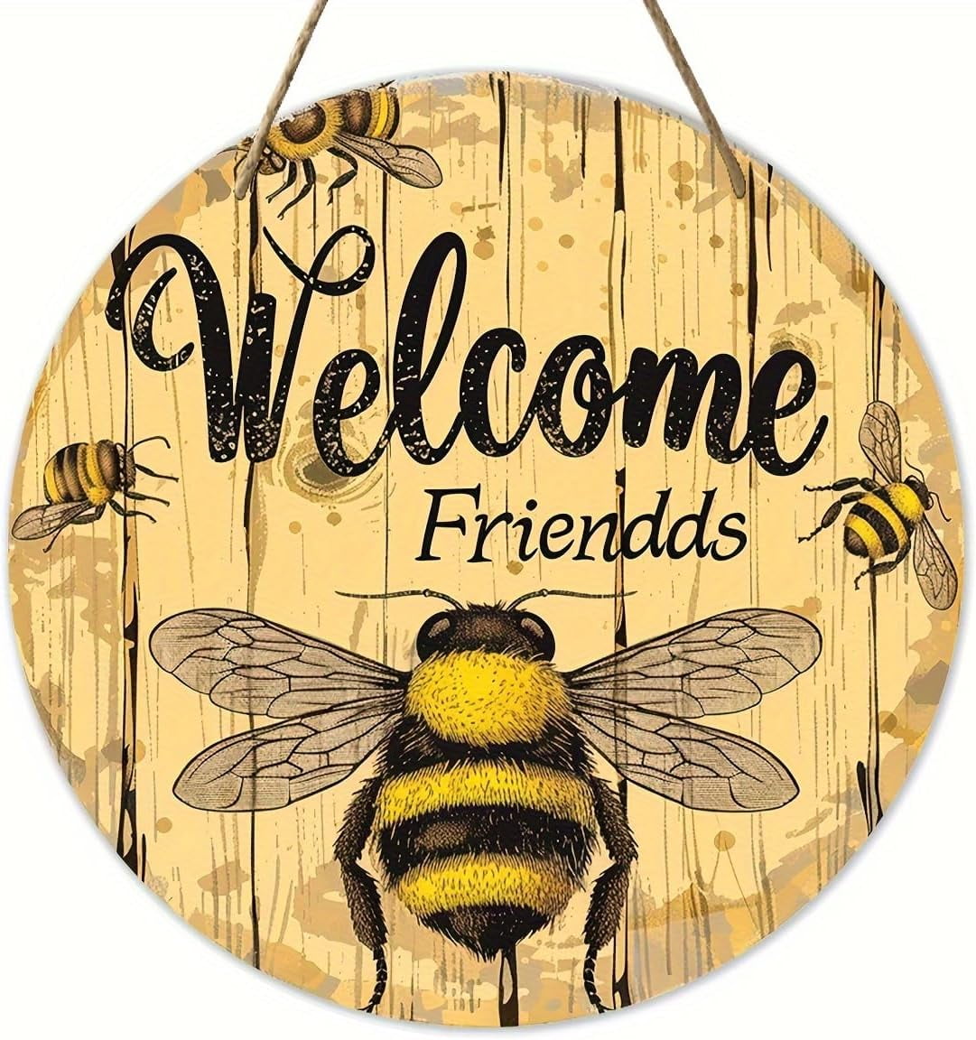 Farmhouse Bee Welcome Metal Tin Poster Are Wall Decor New 8"x8 ...