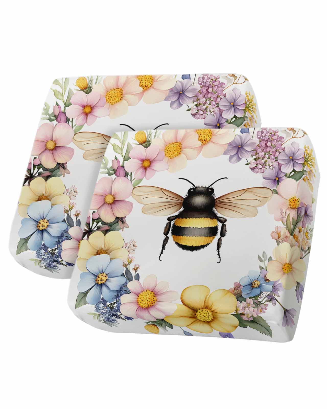 Farmhouse Bee Wreath Sofa Couch Cushion Covers Washable, Removable ...