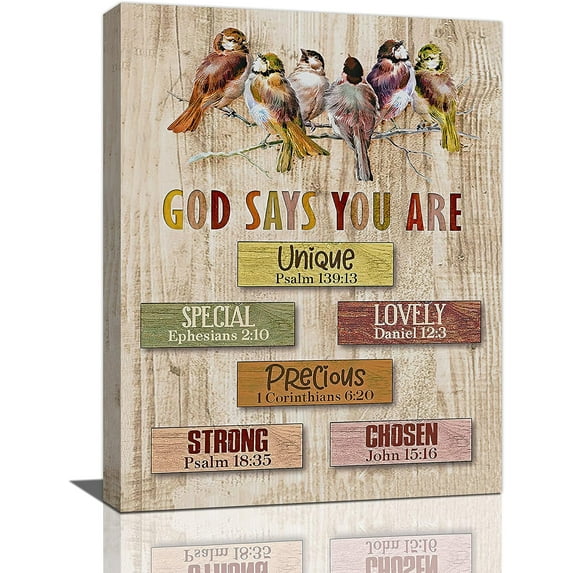 Farmhouse Birds Wall Art Rustic God Says You Are Pictures Wall Decor ...