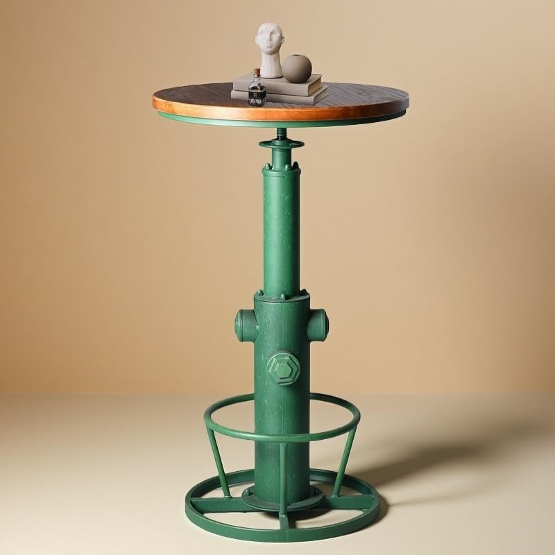 Farmhouse Bistro Bar Table Vintage Round Pub Table Industrial Coffee ...