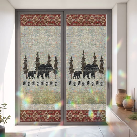 Farmhouse Black Bear Paw Prints Window Privacy Film,Decorative Windows ...