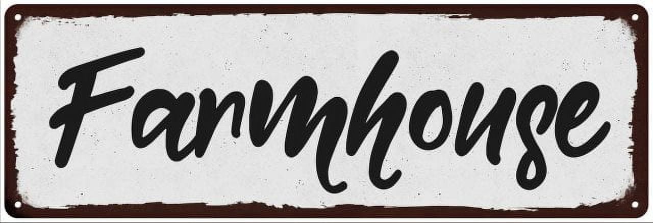 Farmhouse Black on White Shabby Chic Metal Sign 8x24 Room Decor ...