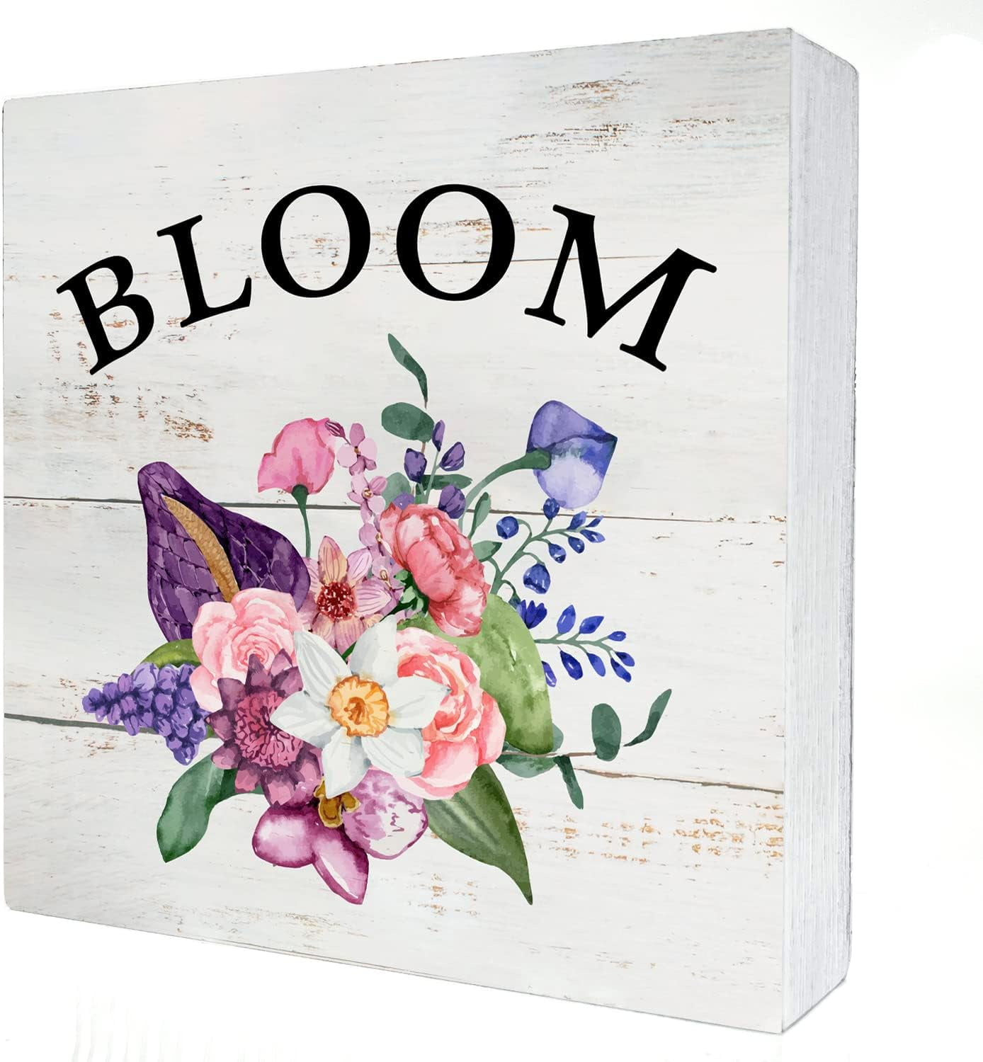 Farmhouse Bloom Wood Box Sign Home Decor Rustic Spring Bloom Wooden Box ...