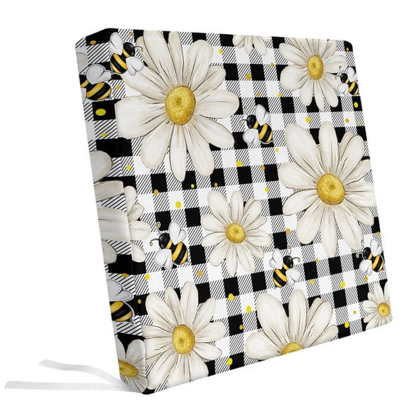 Farmhouse Blossom Flower Bee Outdoor Seat Cushion Covers Set of 2 ...