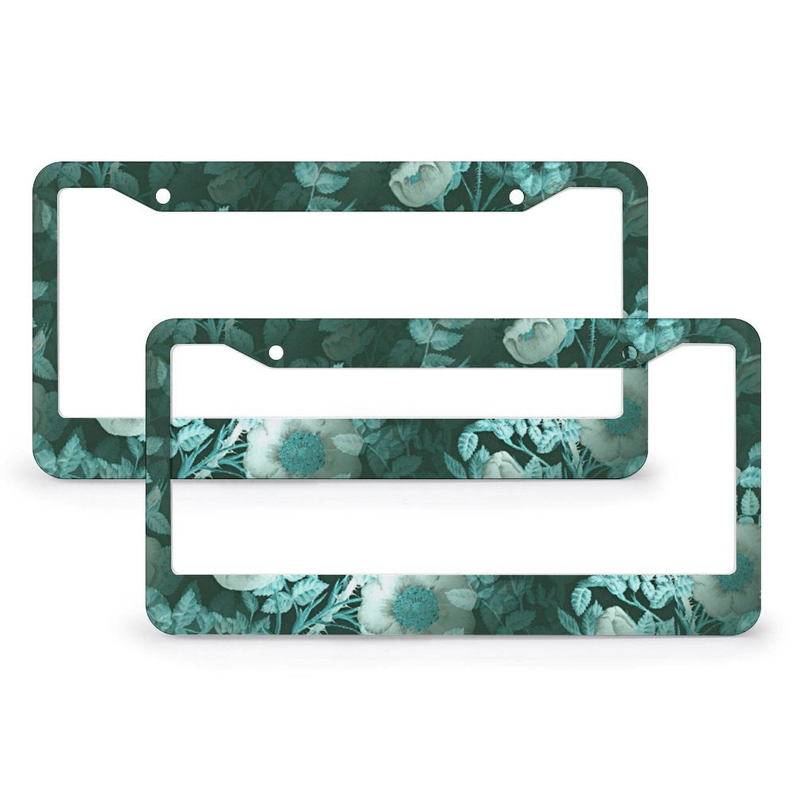 Farmhouse Blue Flower License Plate Frames 2 Pack Vintage Style Flowers ...