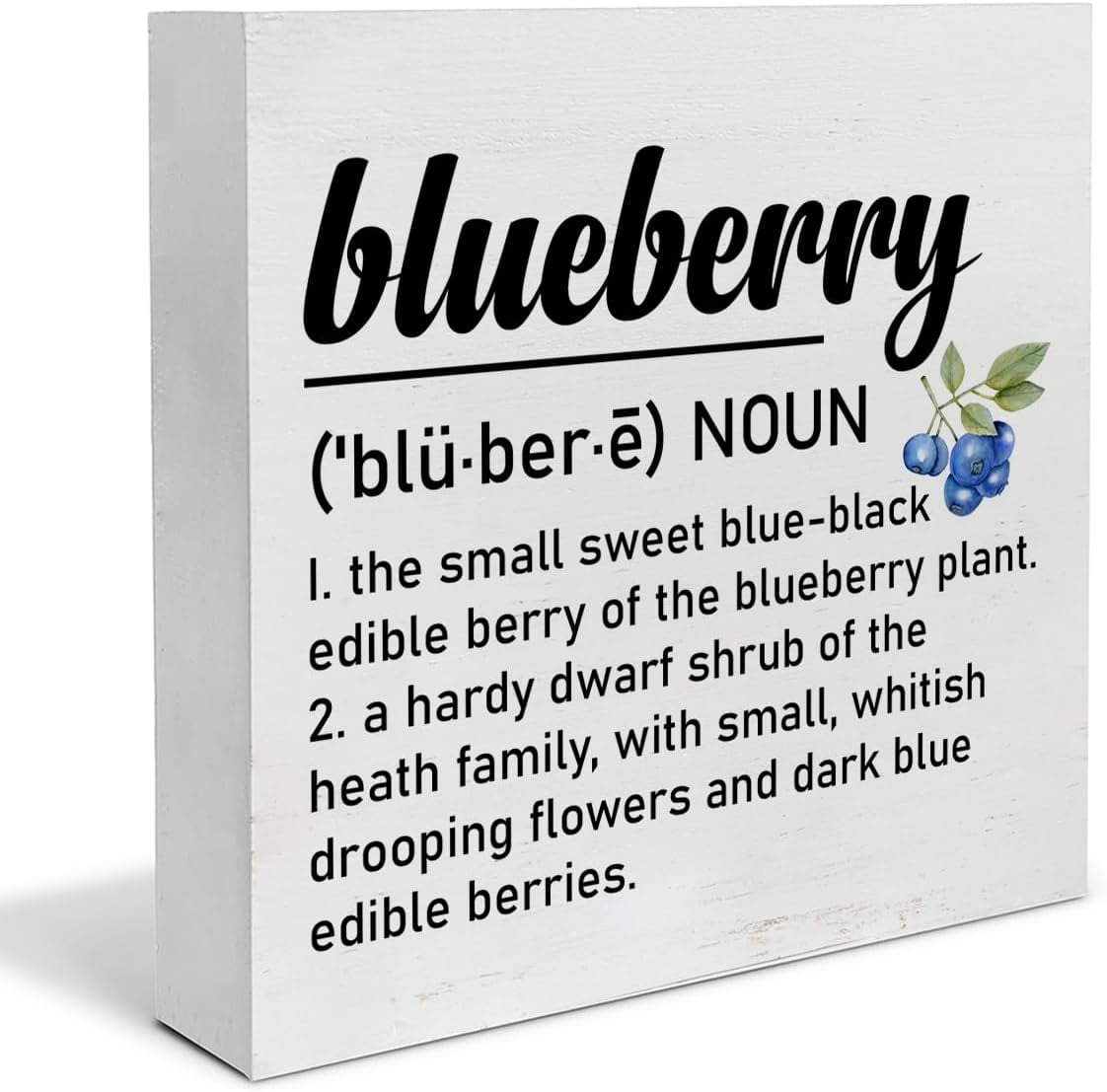 Farmhouse Blueberry Wood Box Sign Art Desk Decor 5x5 Inch Country ...