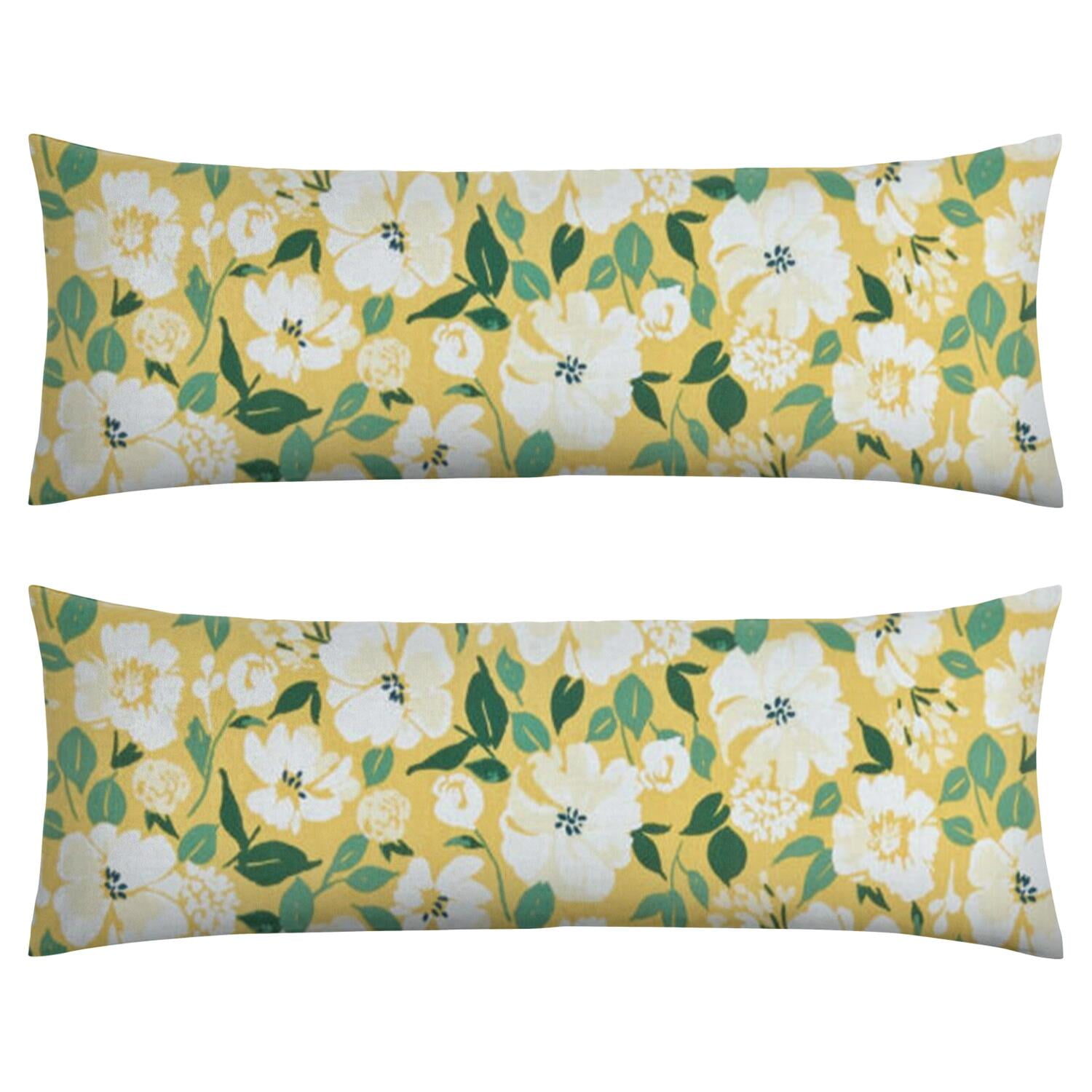 Farmhouse Body Pillow Cover 20x54 - Floral Skull Long Pillow Case with ...
