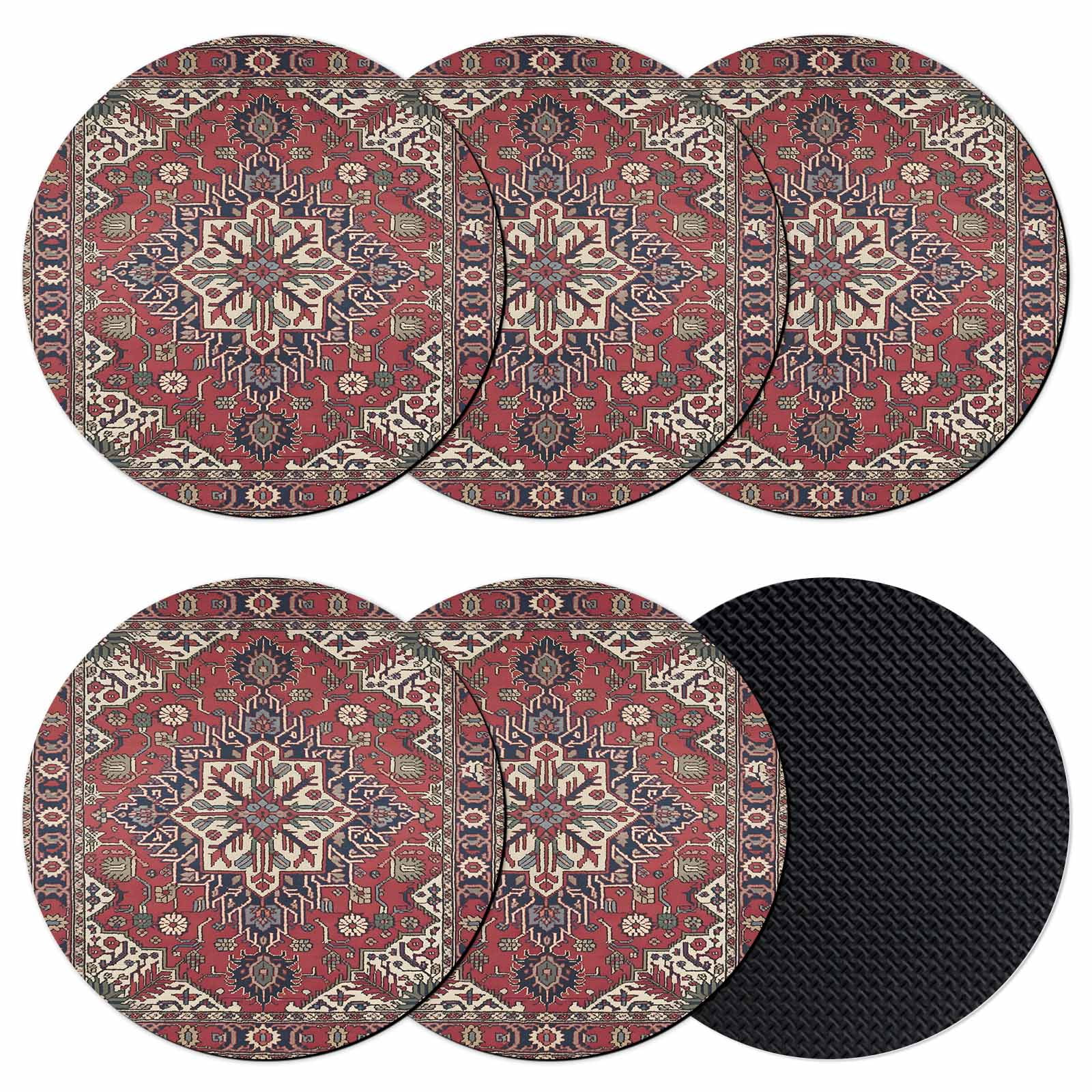 Farmhouse Boho Coasters Set of 6, Absorbent Coasters for Drinks, Red ...