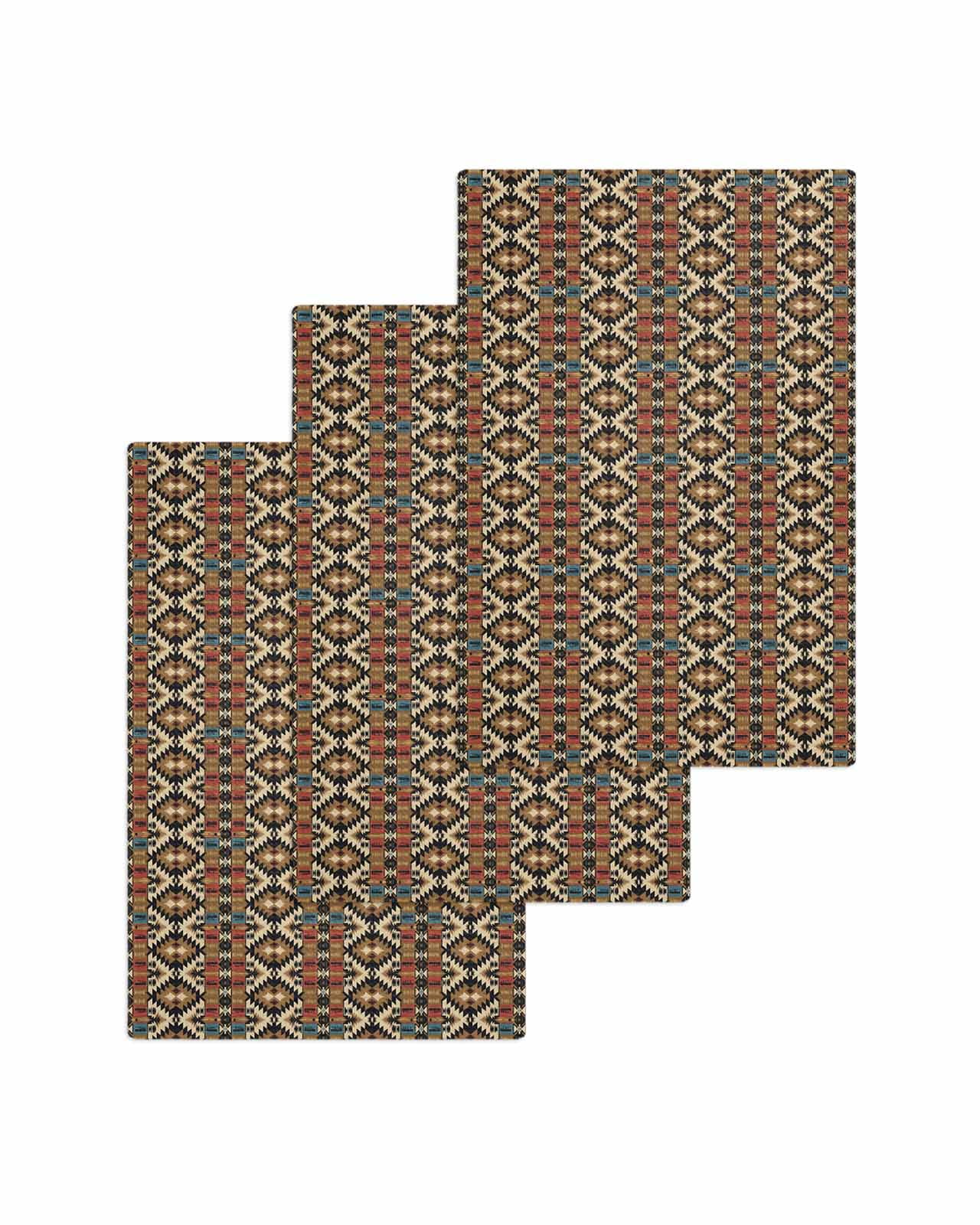 Farmhouse Boho Kitchen Dish Towels for Drying Dishes Set of 3, Retro Rustic Abstract Tribal ...