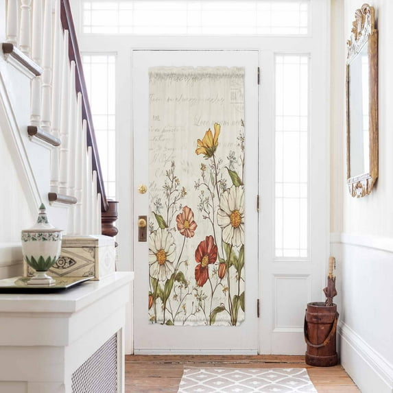 Farmhouse Botanical Door Curtains for Door Window, French Sidelight ...