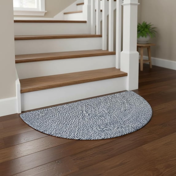 Farmhouse Braided Rug Cotton Kitchen Reversible Carpet Blue & White, 20 ...