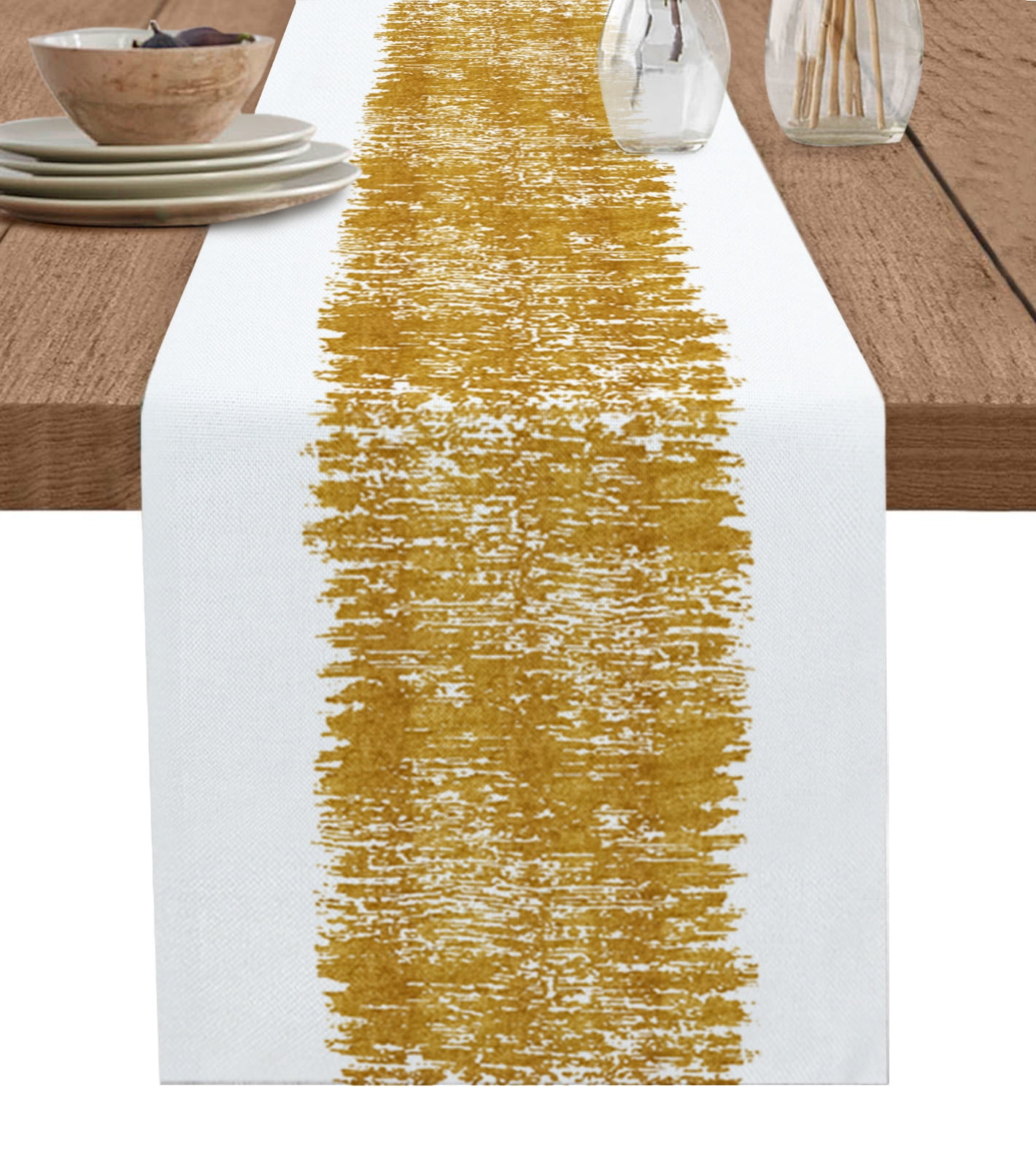 Farmhouse Brown Table Runner Retro Modern Abstract Art Tablerunners 14 ...