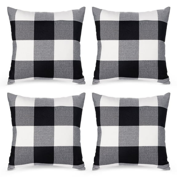 Buffalo Plaid Checkered Farmhouse Decorative Throw Pillow Cushion Cover ...