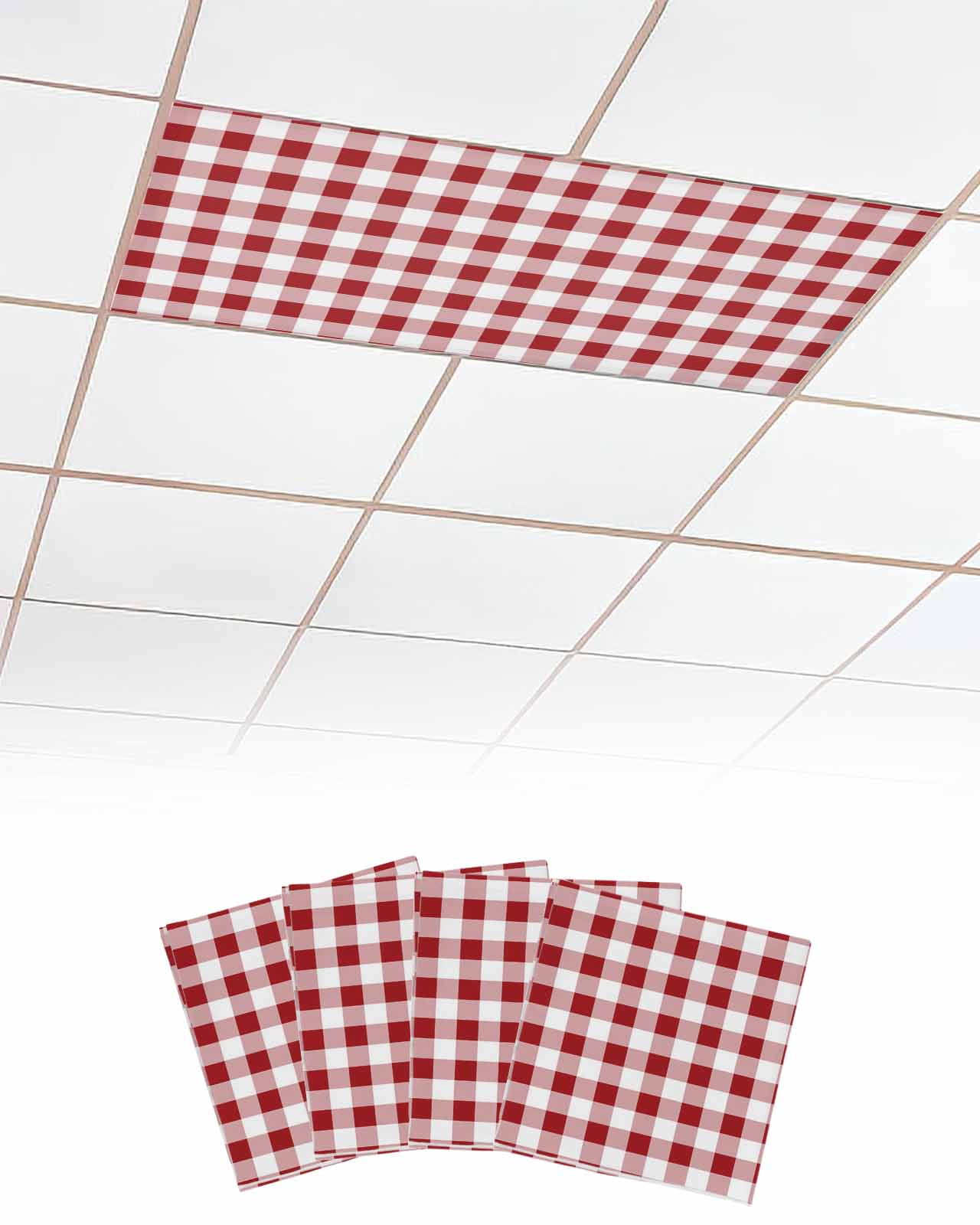 Farmhouse Buffalo Plaid Fluorescent Light Covers for Ceiling Lights 4x2 ...