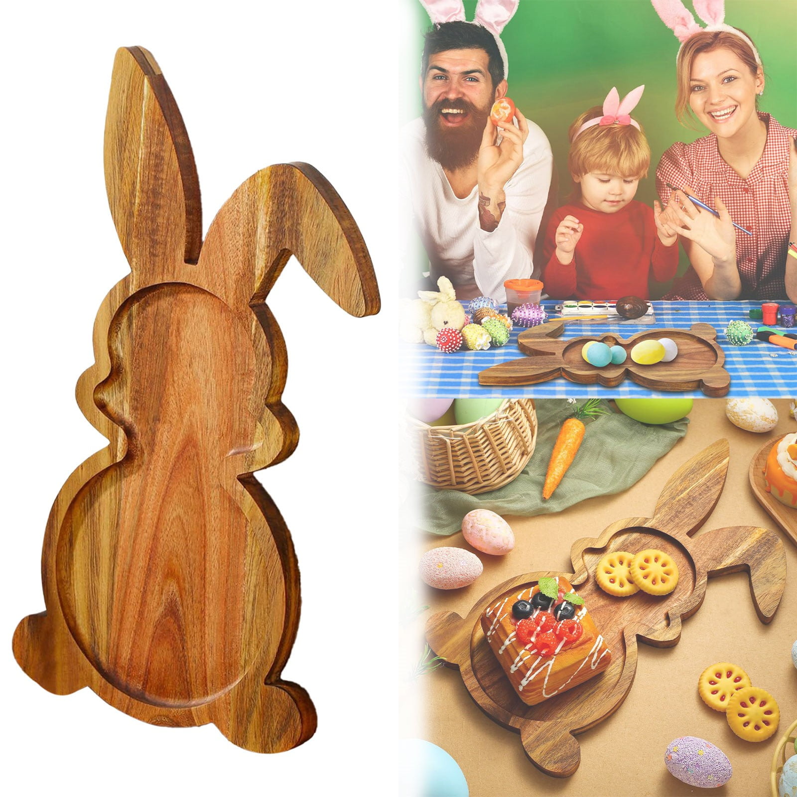 Farmhouse Bunny Serving Wood Trays (Set Of 1) Nesting Rabbit Shaped ...