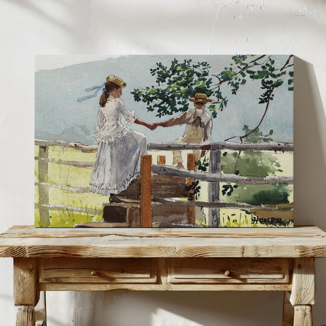 Farmhouse By Winslow Homer, Farmhouse Vintage Art Poster, Cozy Rustic ...