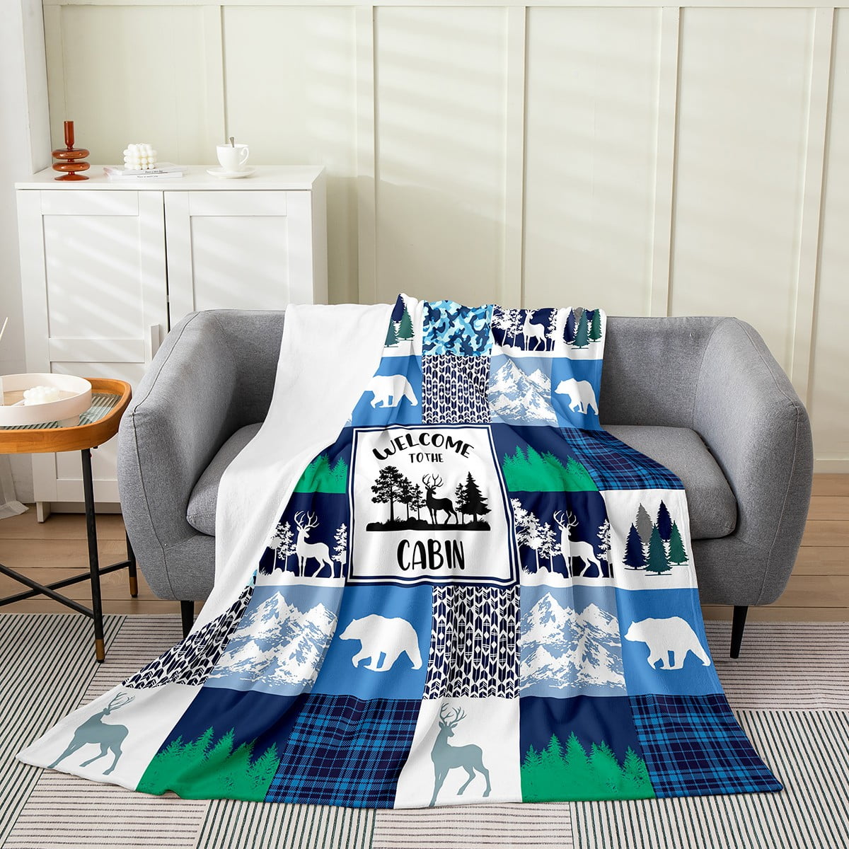 Customer reviews for Farmhouse Cabin Lodge Flannel Fleece Blanket Throw ...