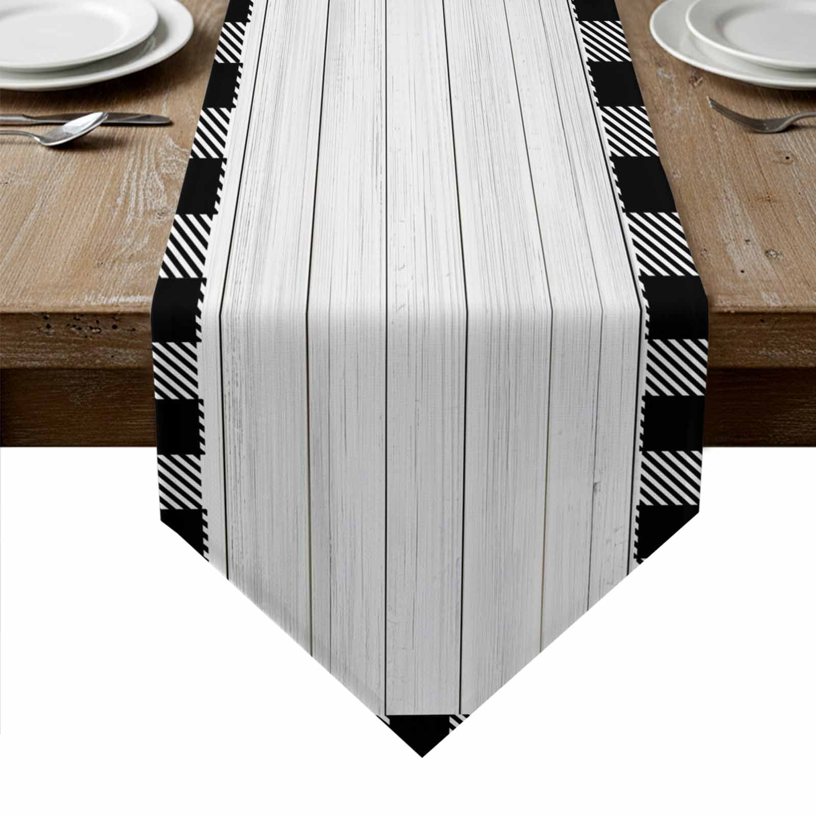 Farmhouse Cabin Table Runner Linen Burlap Table Runner 120 Inches Long ...