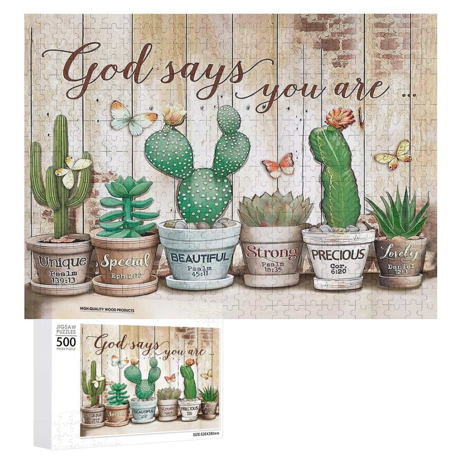 Farmhouse Cactus Succulent 500 Piece Jigsaw Puzzles for Adults ...